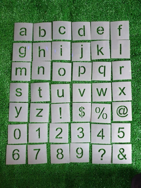 ALPHABET STENCIL LETTERS Lower Case Numbers Stencils Mylar Font #5 £10. ...