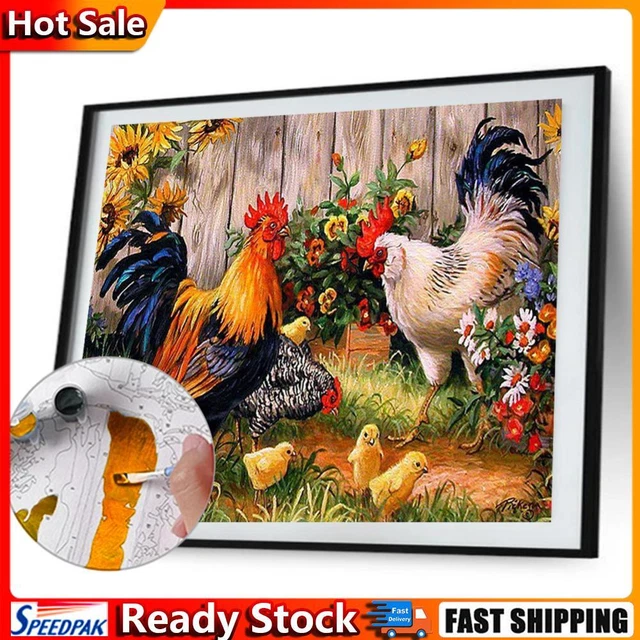 DIPINTO FAI DA te con numeri su tela olio di pollo da colorare disegno ...