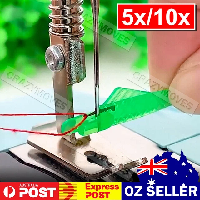 5/10X GREEN SEWING Machine Needle Threader Stitch Insertion Tool ...