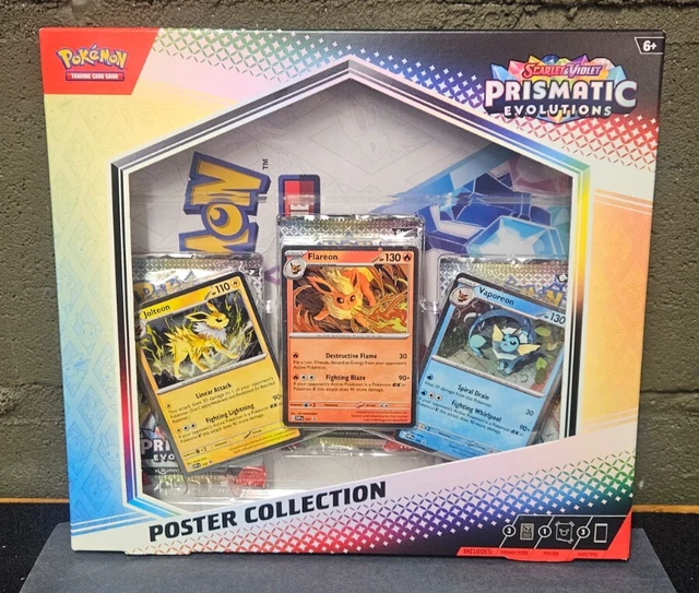 POKÉMON TCG SCARLET & Violet Prismatic Evolutions Poster Collection Box ...