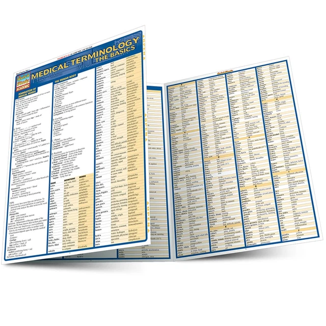 MEDICAL TERMINOLOGY: THE Basics Quickstudy Laminated Reference Guide ...