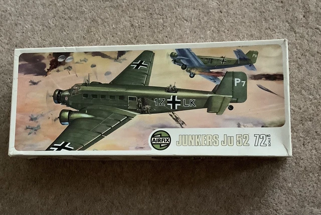VINTAGE AIRFIX AIRCRAFT Construction Kit. Junkers JU52/3M. 1/72 Scale. £8.50 - PicClick UK
