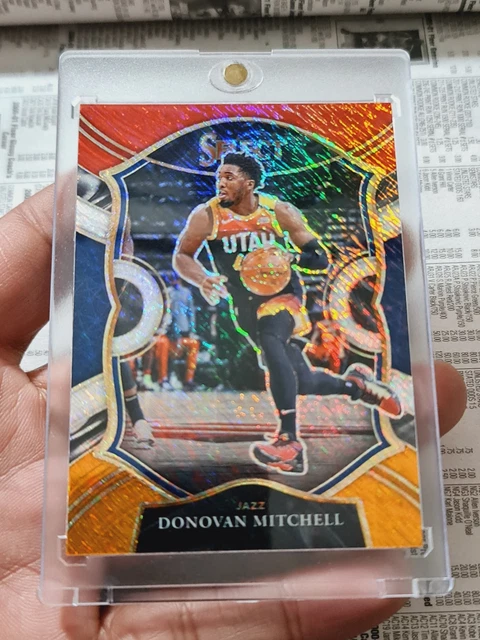 DONOVAN MITCHELL SELECT 2020-21 Concourse Red White Orange Flash Prizm ...