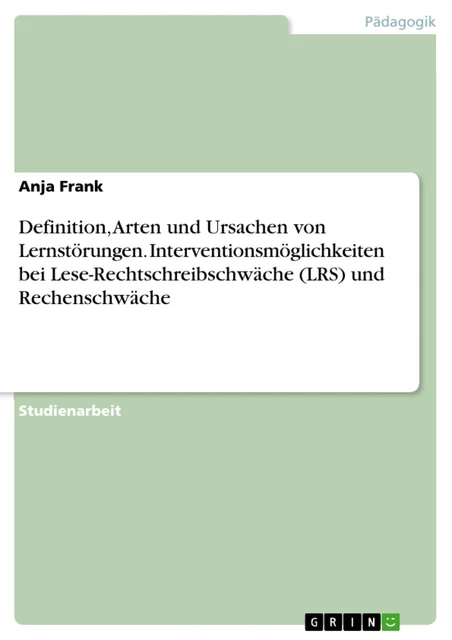 ANJA FRANK | Definition, Arten und Ursachen von Lernstörungen.... EUR ...