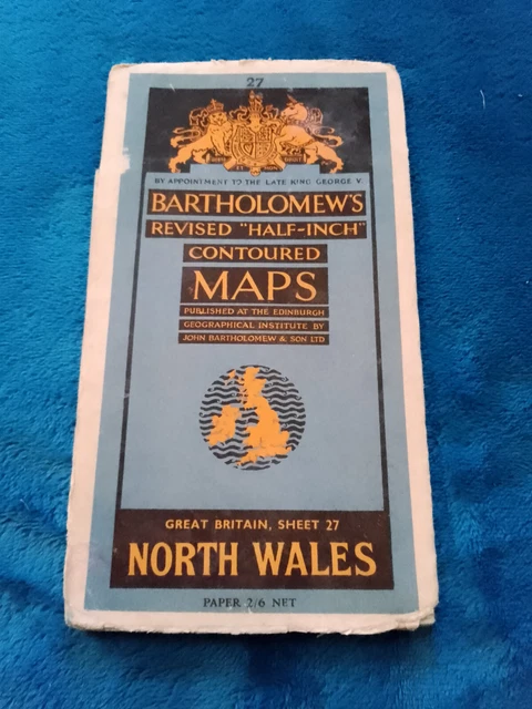 VINTAGE BARTHOLEMEW'S MAP of North Wales £3.45 - PicClick UK