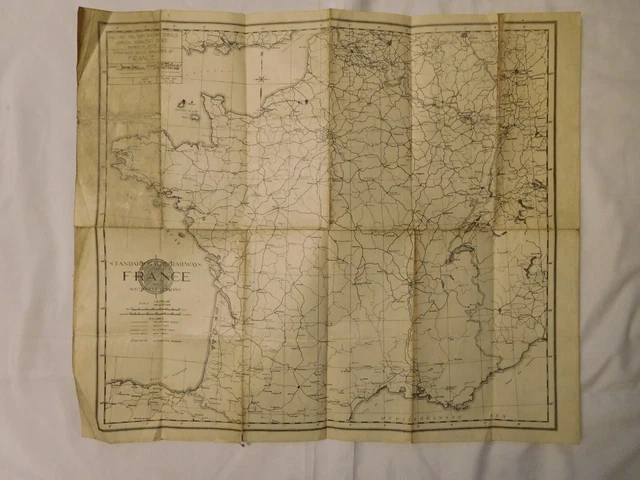 RARE! WWII 1944 Railways Map Of France & SW Germany - from the front! £ ...