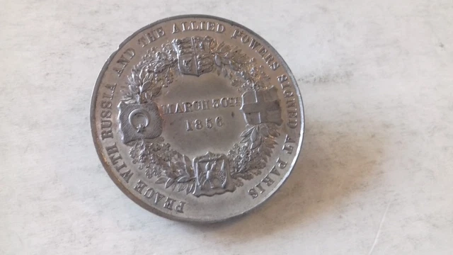 TREATY OF PARIS 1856 Peace With Russia Allied Powers Crimean War Medal ...