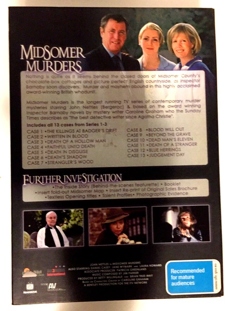 MIDSOMER MURDERS COMPLETE SEASON Series 1 2 3 DVD Box Set 1-3 Region 0 ...