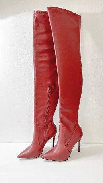 River Island Red High Heel Fetish Thigh Boots Uk5 Eu38 £35 00 Picclick Uk