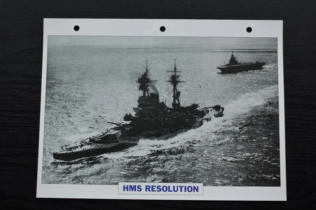 NAVAL CAPITAL SHIP HMS Resolution 1916 Battleship Photo Print Maxi Card ...