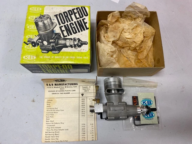RARE K&B MODEL Engine .40 R/C Torpedo Rear Intake Engine NOS $99.99 ...
