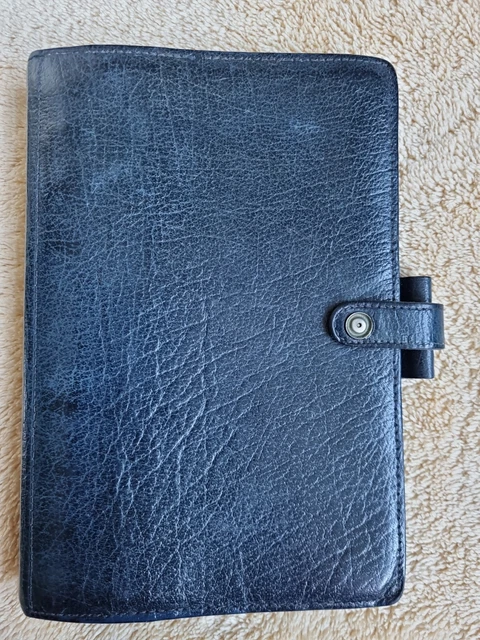 FILOFAX RARE VINTAGE early 1980s 4CLF 7/8 WINCHESTER BLUE CALF LEATHER ...