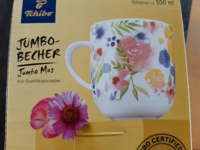 JUMBOBECHER TCHIBO TCM Jumbo Mug Blumenmuster 500ml neu, nicht mehr im ...