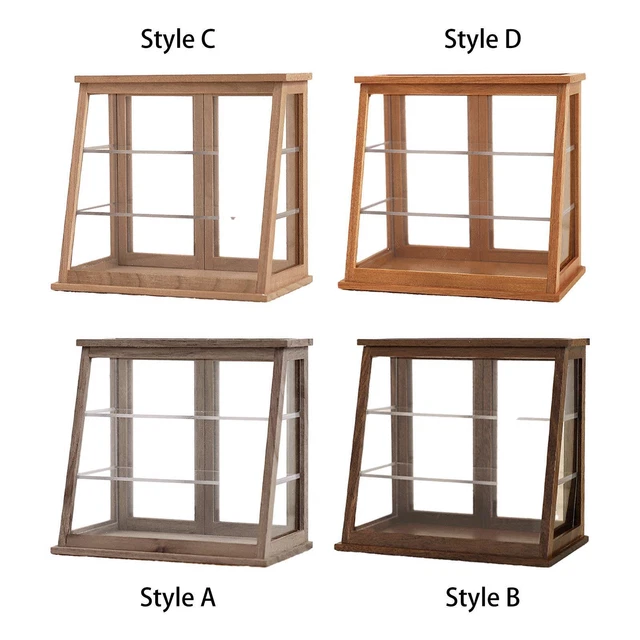 3 TIERS MINIATURE Bakery Display Case, 1/12 Mini Wooden Counter Dessert ...