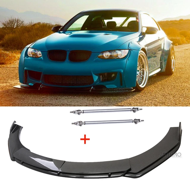 FRONT BUMPER LIP Spoiler Splitter Carbon+Strut Rods For E91 E92 E93 M3 ...