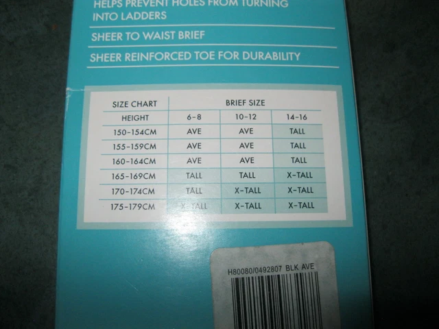 RAZZAMATAZZ: LADDER RESIST Pantyhose: Size Ave : Colour Black x 1 ...