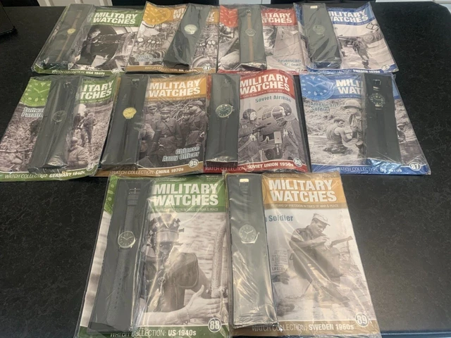 EAGLEMOSS MILITARY WATCH collection - watch and magazine 80-89 multi ...