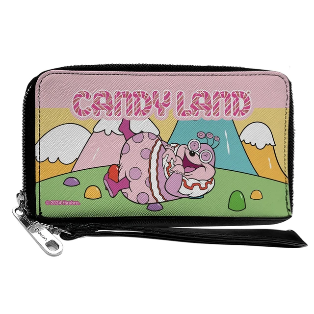 PU ZIP AROUND Wallet Rectangle Candy Land Jolly Laughing Pose and Gum ...