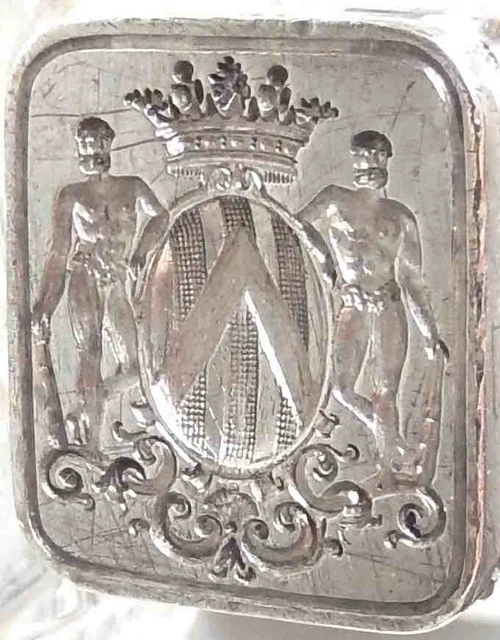 SCEAU EN ARGENT, CACHET ARMOIRIES, Couronne de MARQUIS, NOBLESSE. EUR ...