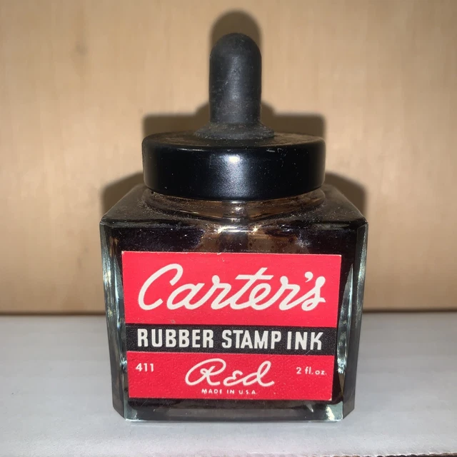 VINTAGE OLD CARTER'S Rubber Stamp Red Ink Bottle No Ink Bottle Only $14 ...