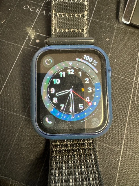 APPLE WATCH 6 LTE blu alluminio 44 mm A2376 nastro silicio blu, molto ...
