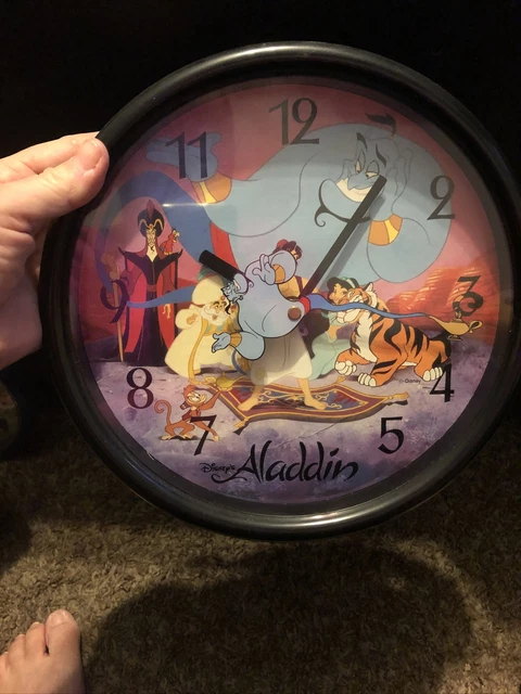 DISNEY ALADDIN VINTAGE Genie Wall Clock 90’s RARE Awesome! Tested and ...