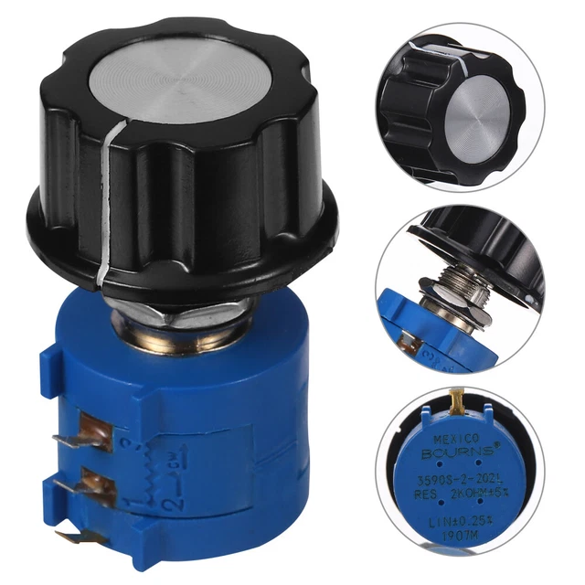 POTENTIOMETER KNOB WOUND Precision Potentiometers Cap Dial Motor £8.95 ...