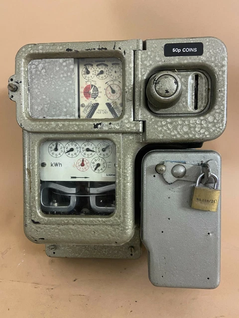 RARE VINTAGE METAL cased Coin Operated Electricity Meter, £125.47 ...