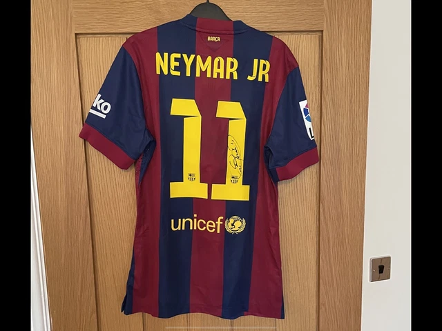 NEYMAR JR MATCH Worn and Signed Fc Barcelona Shirt 2014/15 Treble ...