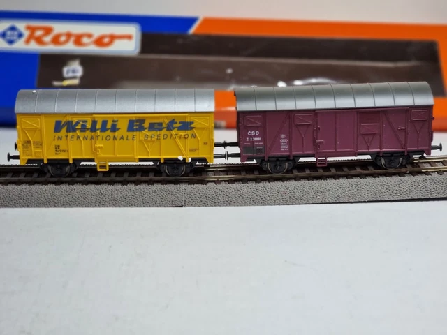 ROCO H0 INTERN. Transporte ged. Güterwagen 2er Set DB CSD KKK NEM neu EUR 22,50 - PicClick DE