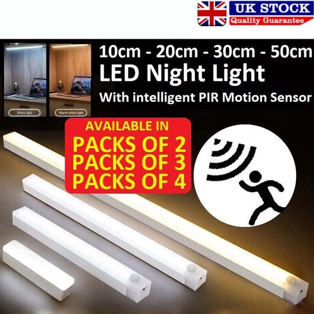 STRIP LIGHT LED Sensor Magnet Light Wireless USB Chargeable Cabinet ...