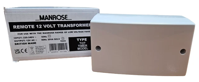 MANROSE TRANSFORMER WITH Timer Low Voltage 12V SELV Extractor Fan ...