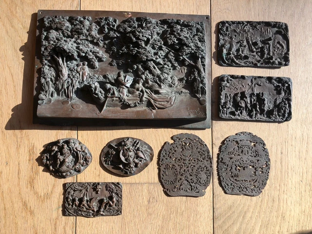 LOT DE PLAQUES bas reliefs en cuivre repoussé - Fin XVIII-XIXème EUR ...
