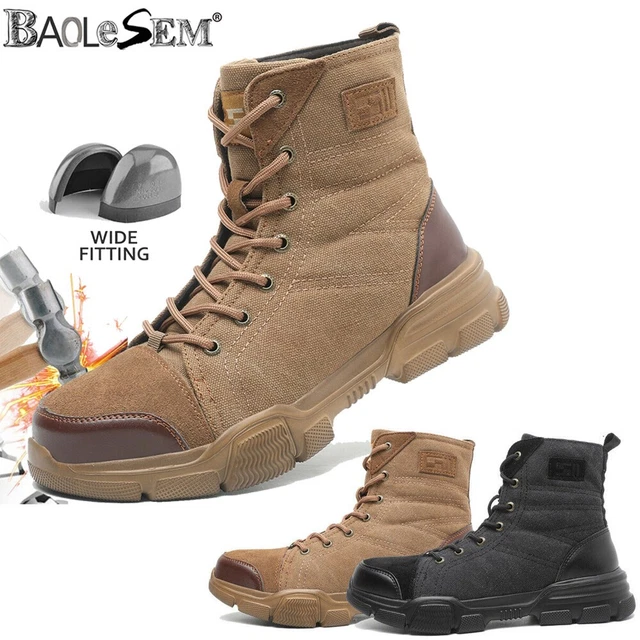 MENS LIGHTWEIGHT SAFETY Steel Toe Cap Work Shoes Hiking Trainers Boots ...