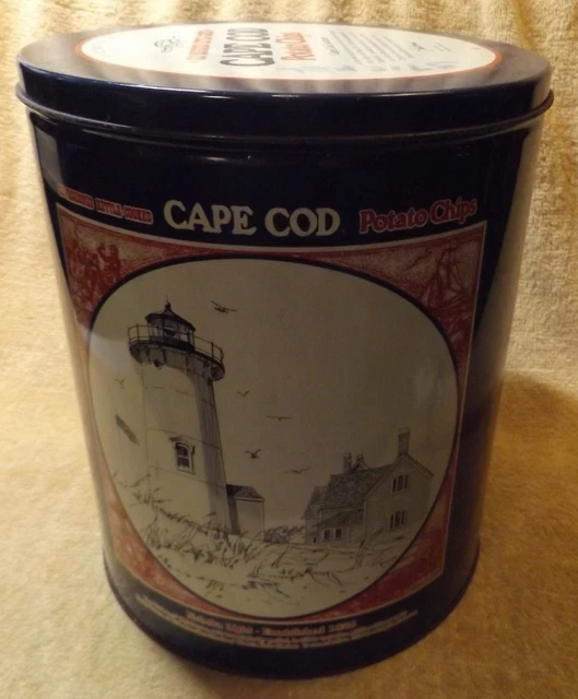 CAPE COD POTATO CHIPS Vintage Tin with Nobska Light House held 2 (7oz ...