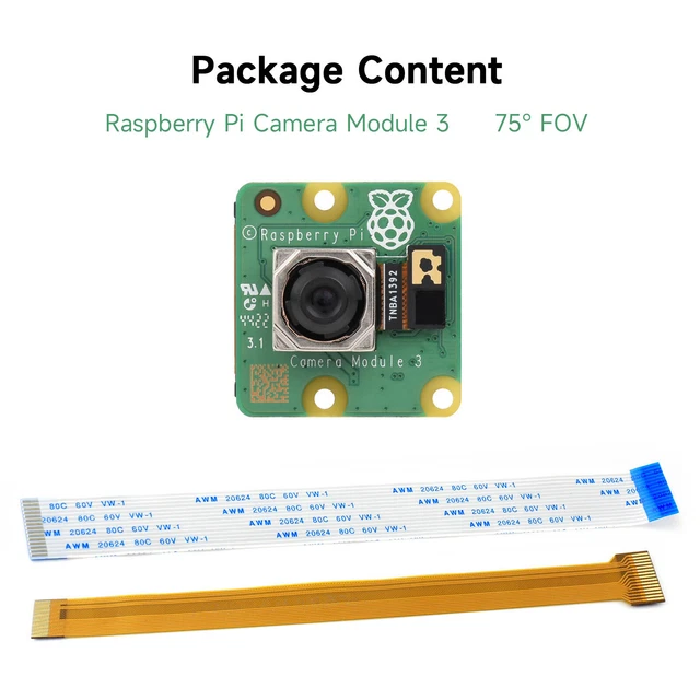 RASPBERRY PI CAMERA Module 3, 12MP high resolution Auto-Focus IMX708 75 ...