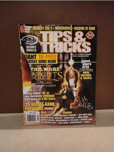 TIPS & TRICKS Video Game Magazine 121 March 2005 Star Wars Knights Old ...