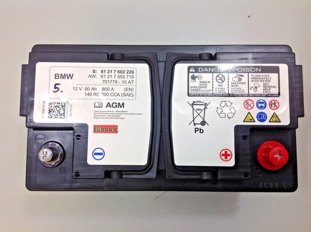 BMW BANNER GENUINE BATTERY 80Ah 800A 12V AGM 2017 61217602226 ...