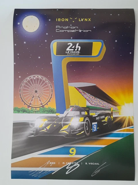 Affiche Poster Dedicacee 24 Heures Du Mans 2024 Oreca Iron Lynx 9 Le