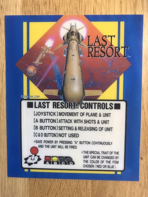 MINI MARQUEE LAST Resort Neo Geo Mvs Snk Arcade No Console Aes Cd Cdz ...