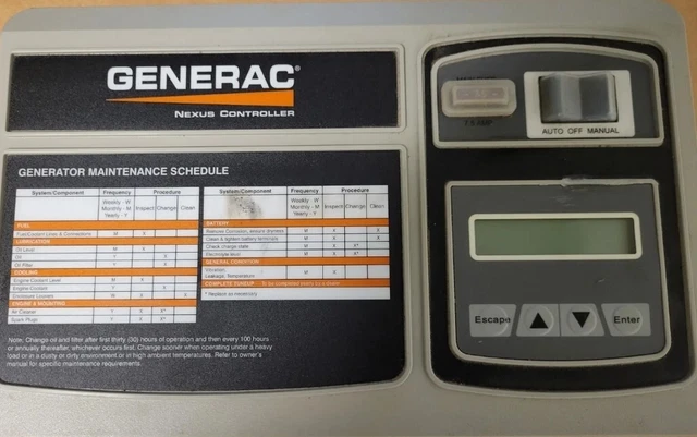 GENUINE GENERAC 0H7668DSRV NEXUS Control Panel Assembly USED TAKE OUT ...