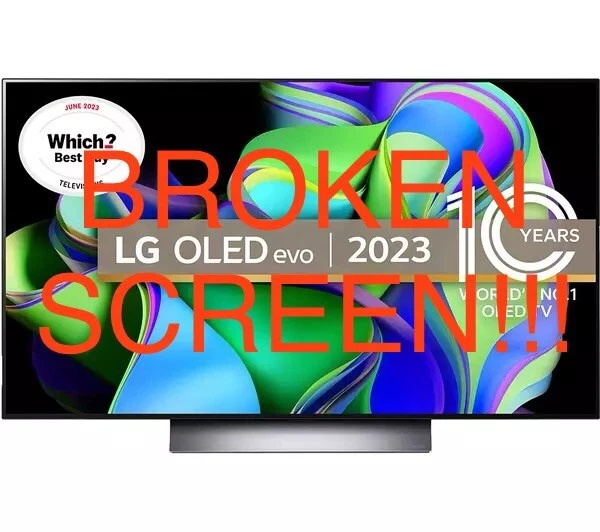 LG OLED55B36LA 55& (2023) Smart 4K Ultra HD HDR OLED TV with “BROKEN ...