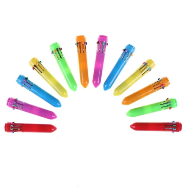 PLASTIC BALLPOINT PENS 30 Packs Multi Color Pen Office Mini Pens Home ...