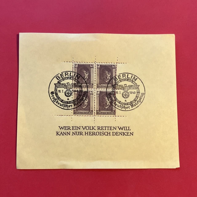 WW2 WWII GERMAN Third Reich Nazi Adolf Hitler Birthday Souvenir stamp ...