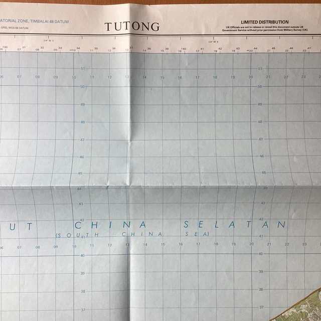 ORIGINAL BRITISH ARMY MAP: TUTONG, BRUNEI 1996 (82x62cm) £8.00 ...