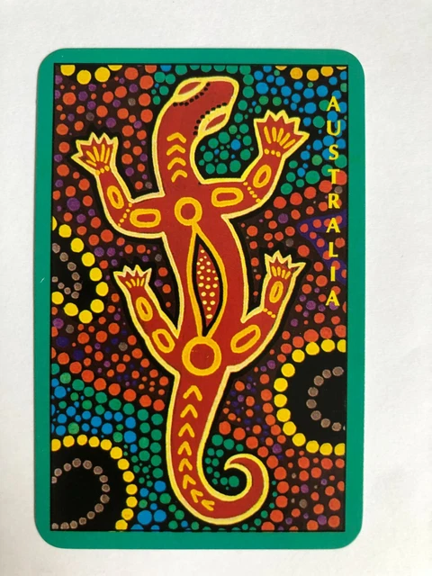 AUSTRALIA ABORIGINAL DOT Painting Aussie Kangaroo Lizard Art Swap ...