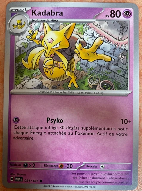 CARTE POKÉMON KADABRA 081/167 Reverse EV6 TWM Mascarade Crépusculaire ...