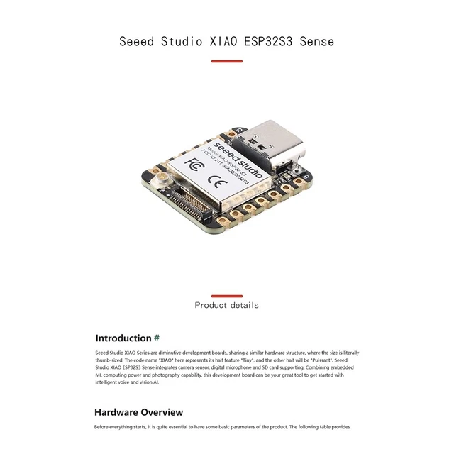 XIAO ESP32S3 SENSE Seeeduino ESP32-S3 2,4G WiFi BLE Mesh 5.0 8MB OV2640 ...