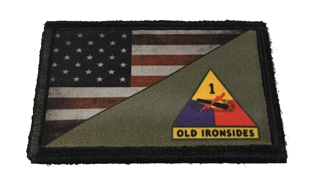 FULL COLOR 1ST ARMORED Division US Flag Morale Patch Tactical Military ...