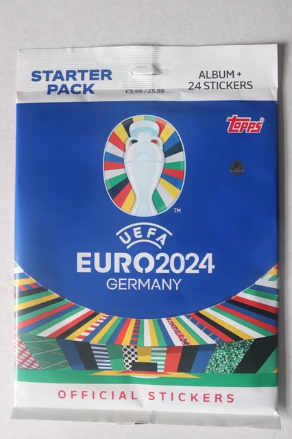 TOPPS UEFA EURO 2024 Germany Official Starter Pack Album + 24 Stickers ...